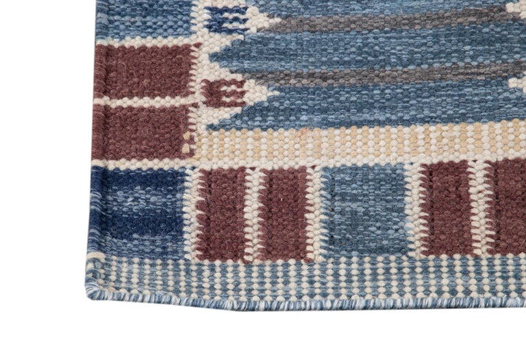 21st Century Modern Swedish Style Wool Runner Rug at 1stDibs