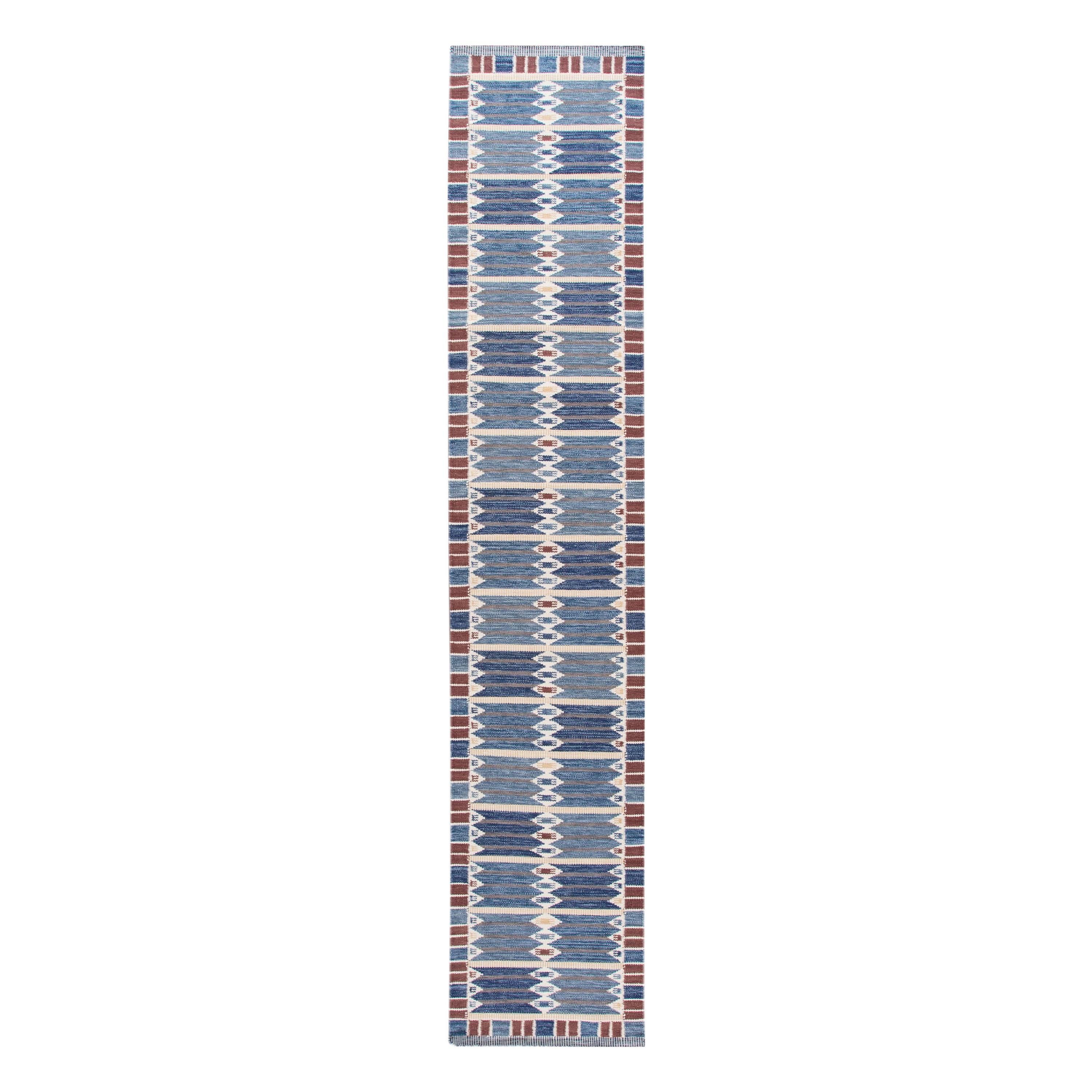 Large Art Deco Themed Wool Runner Rug For Sale at 1stdibs