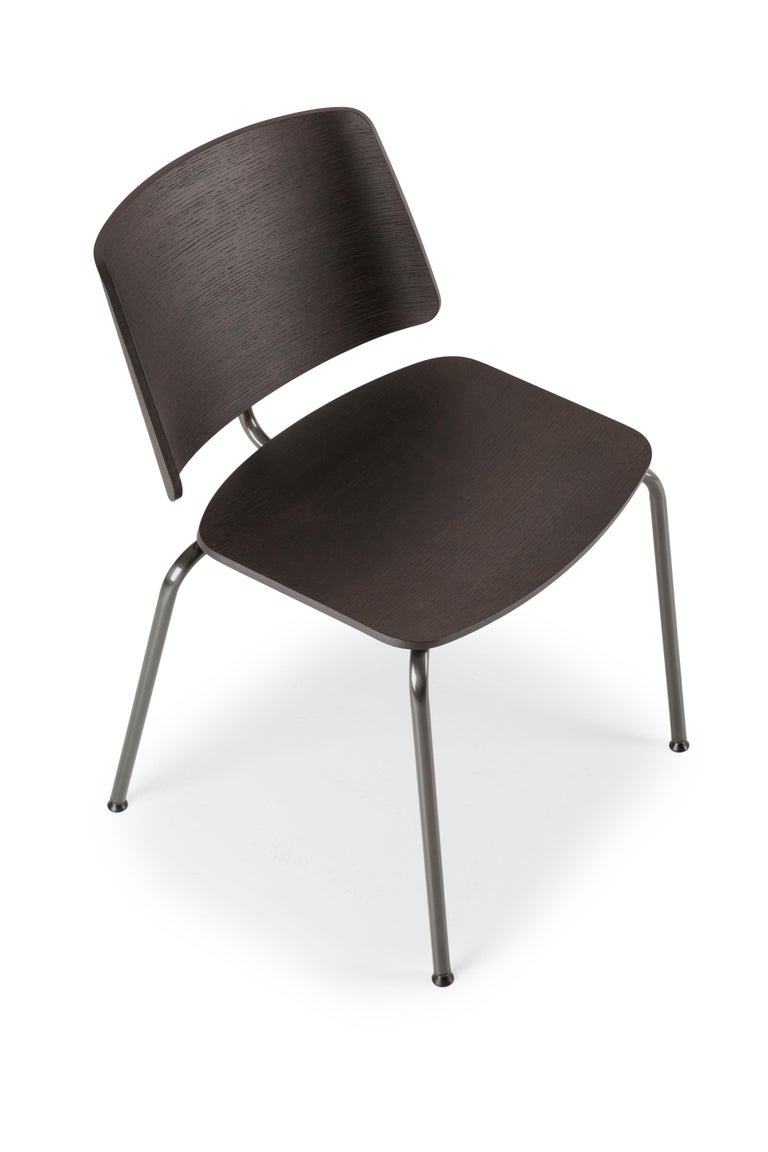 21st Century Modern Wooden Black T-Shaped Chair Tao Made in Italy For ...