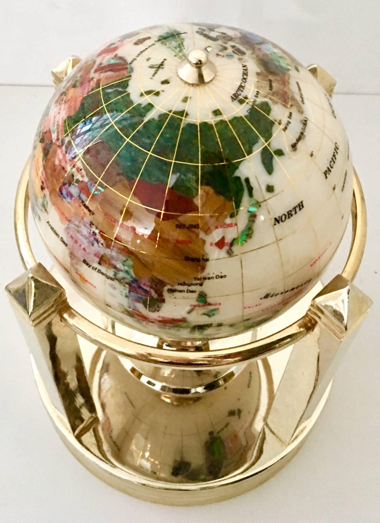 21st Century Mother-of-Pearl and Semi Precious Gold Plate Rotating ...