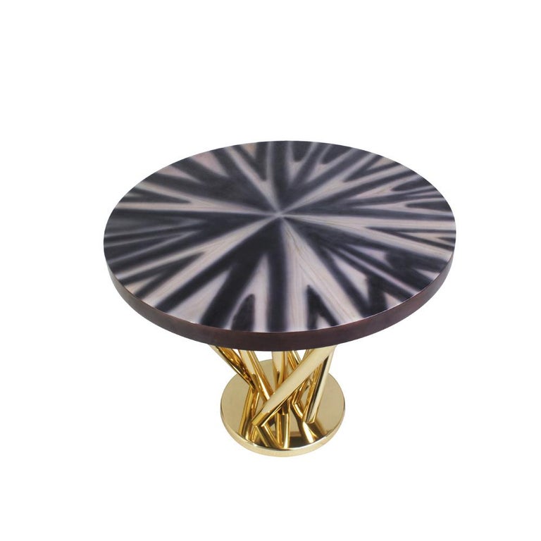 21st Century Nebula Side Table Rosewood Polished Brass For Sale at 1stDibs