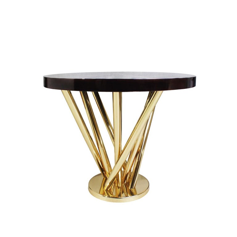 21st Century Nebula Side Table Rosewood Polished Brass For Sale at 1stDibs