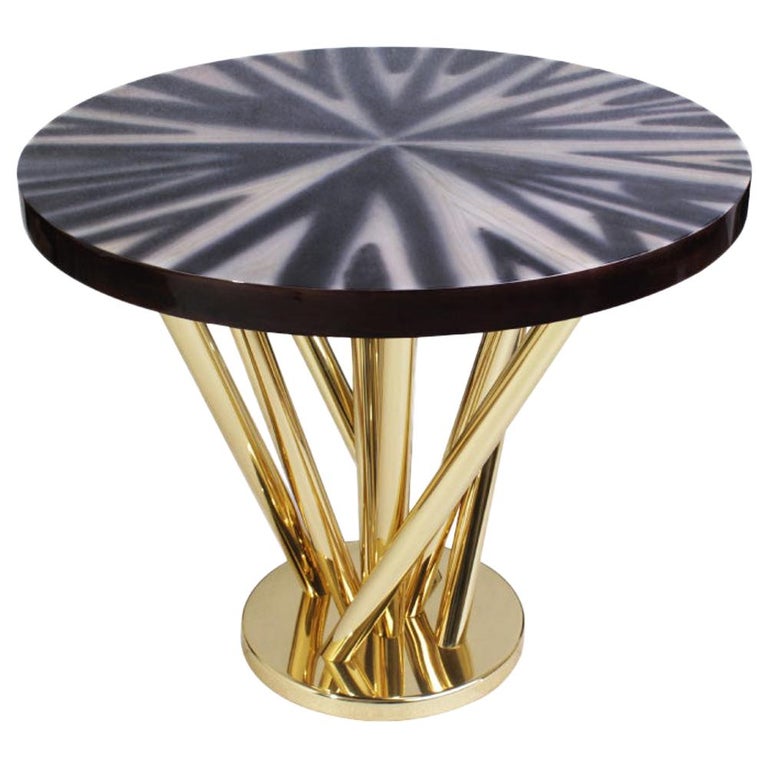 21st Century Nebula Side Table Rosewood Polished Brass For Sale at 1stDibs