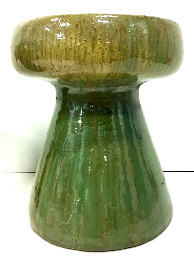 21st Century Pair of Ceramic Glaze Mushroom Form Garden Stool's at ...