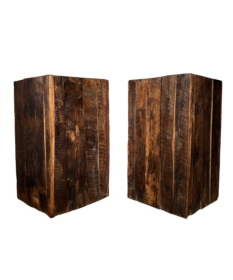 21st Century Pair of Handcrafted Italian Chestnut Plant Stands For Sale ...