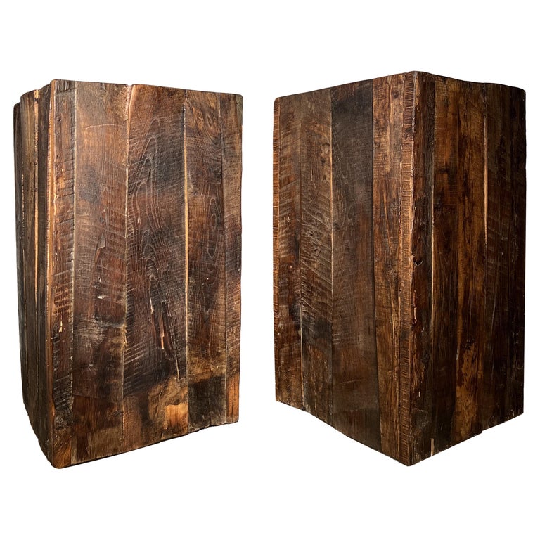 21st Century Pair of Handcrafted Italian Chestnut Plant Stands For Sale ...