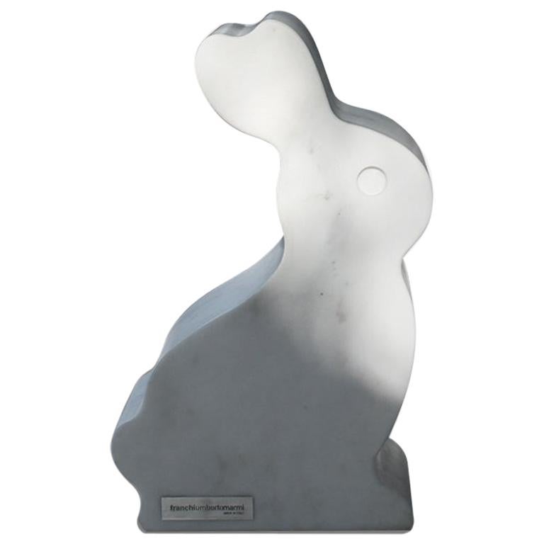 21st Century Paonazzo Carrara Marble Animal Collection Rabbit Statue ...