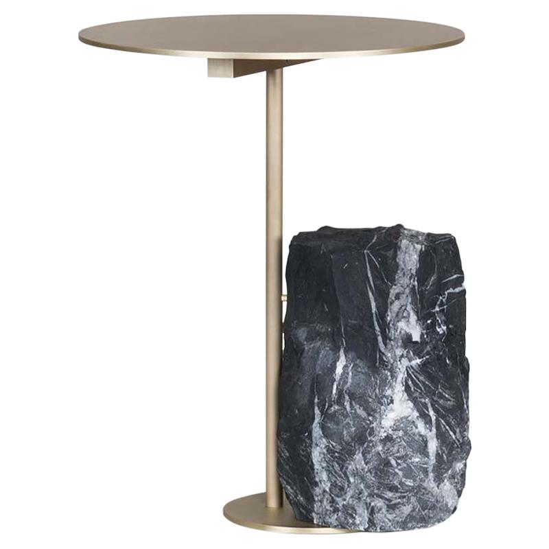 Organic Modern Pico Side Table Nero Marquina Marble Handmade Portugal Greenapple For Sale at ...
