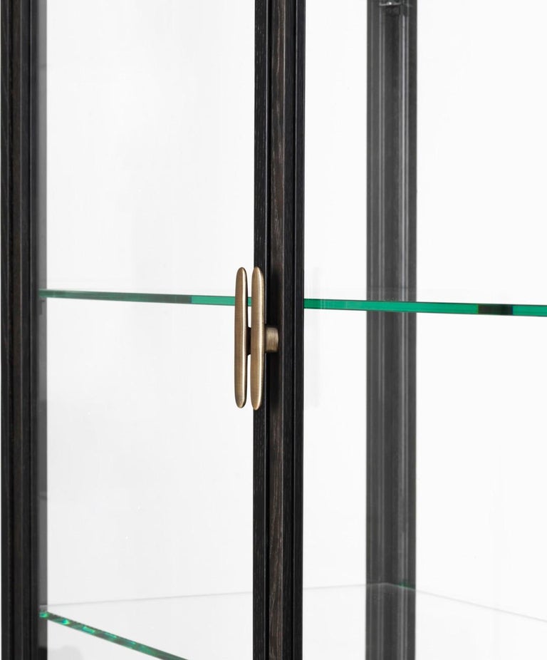 21st Century, Private Collection Dark Oak and Aged Brass Scandi Modern ...