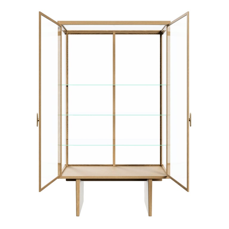 21st Century Private Collection Light Oak and Aged Brass Scandi Modern ...