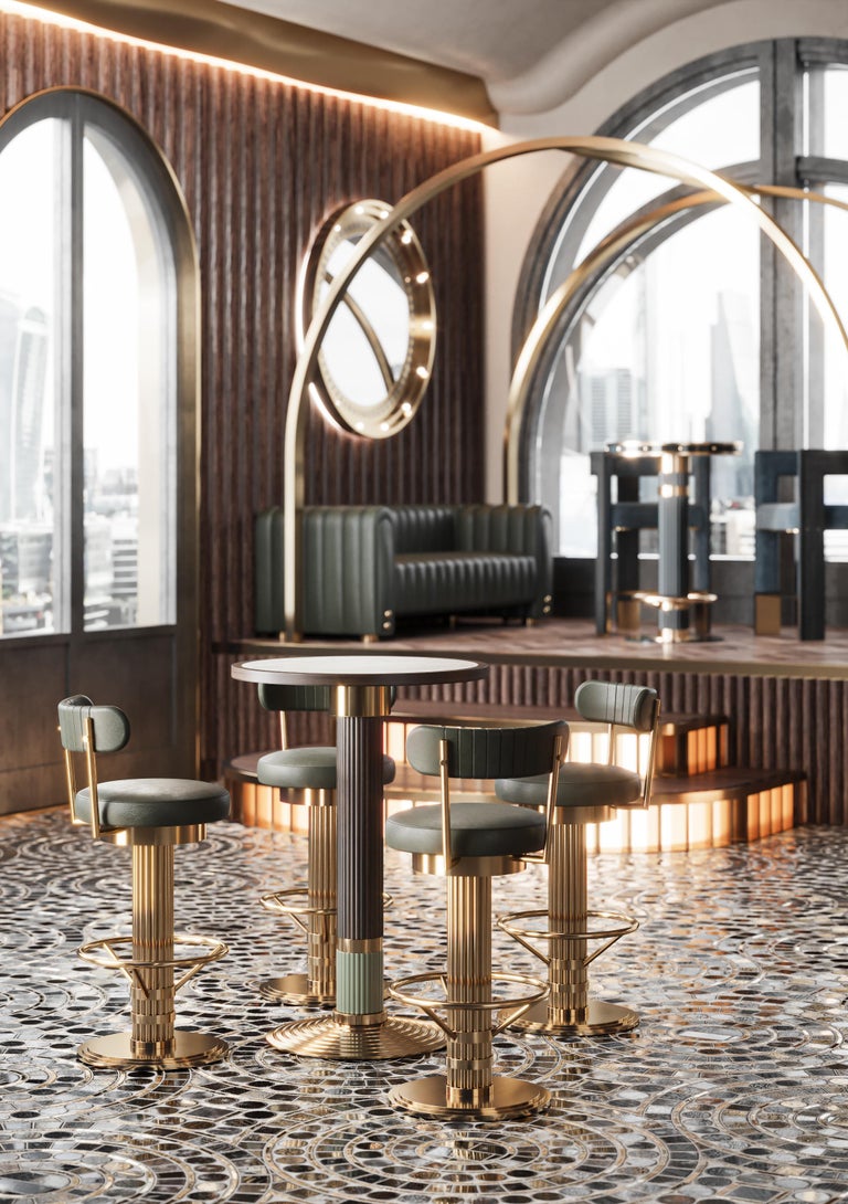 21st Century, Queens Bar Table Wood Marble For Sale at 1stDibs