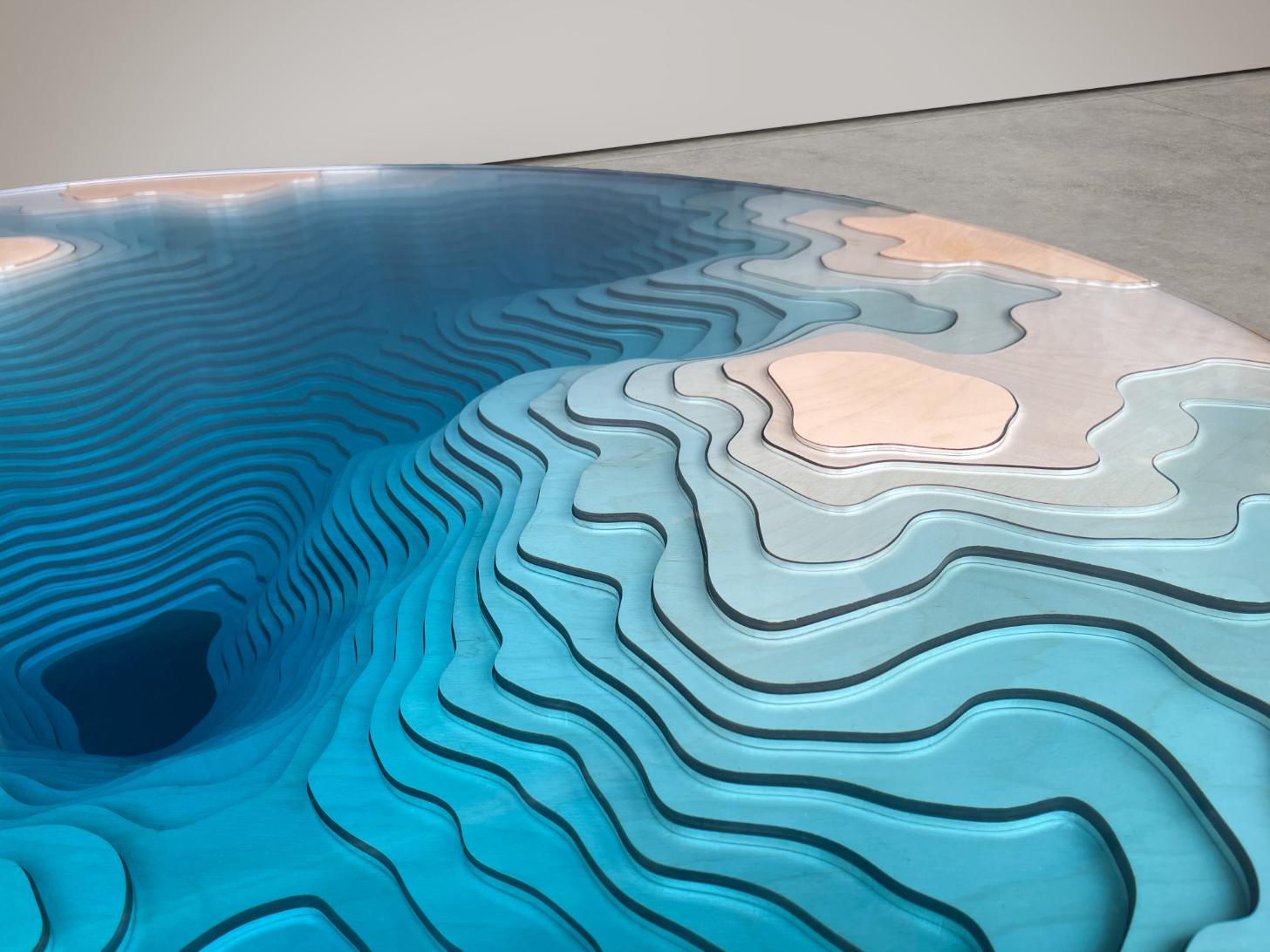 Modern Round Coffee Table in Birch Wood and Glass For Sale at 1stDibs ...