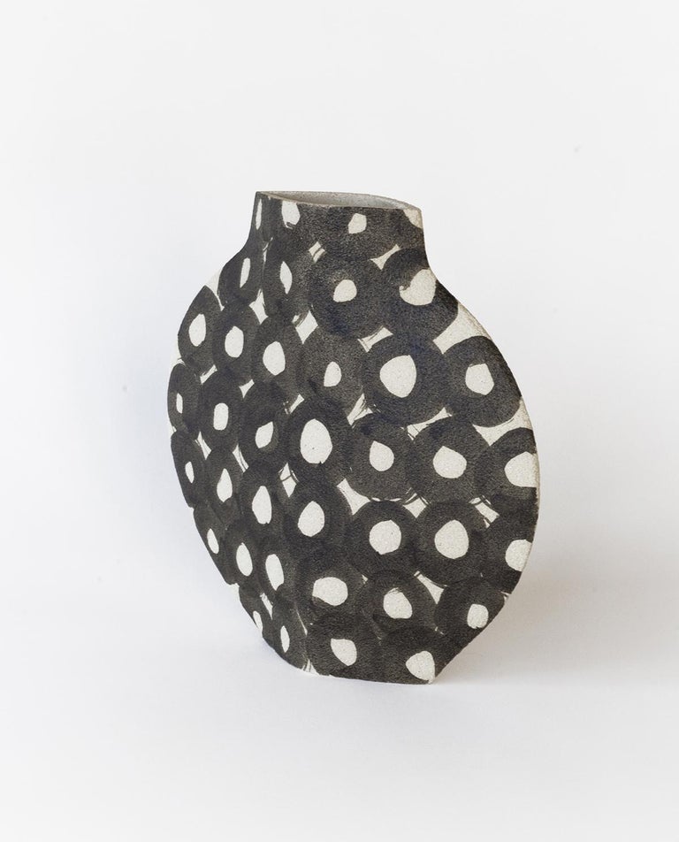 21st Century 'Rounds Pattern' Vase in White Ceramic, Hand-Crafted in ...