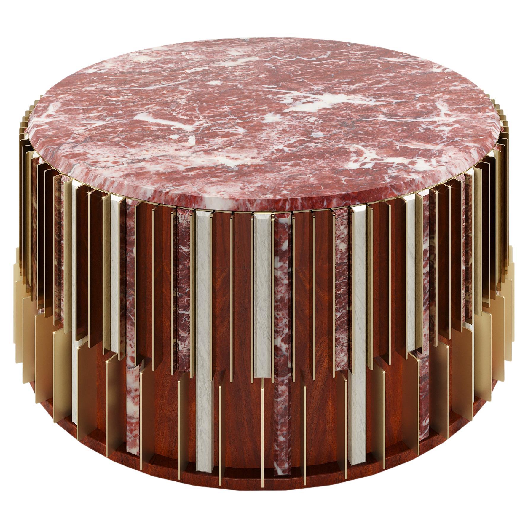 REY, 21st Century Unique Modern Luxury Center Low Table in Red Marble ...