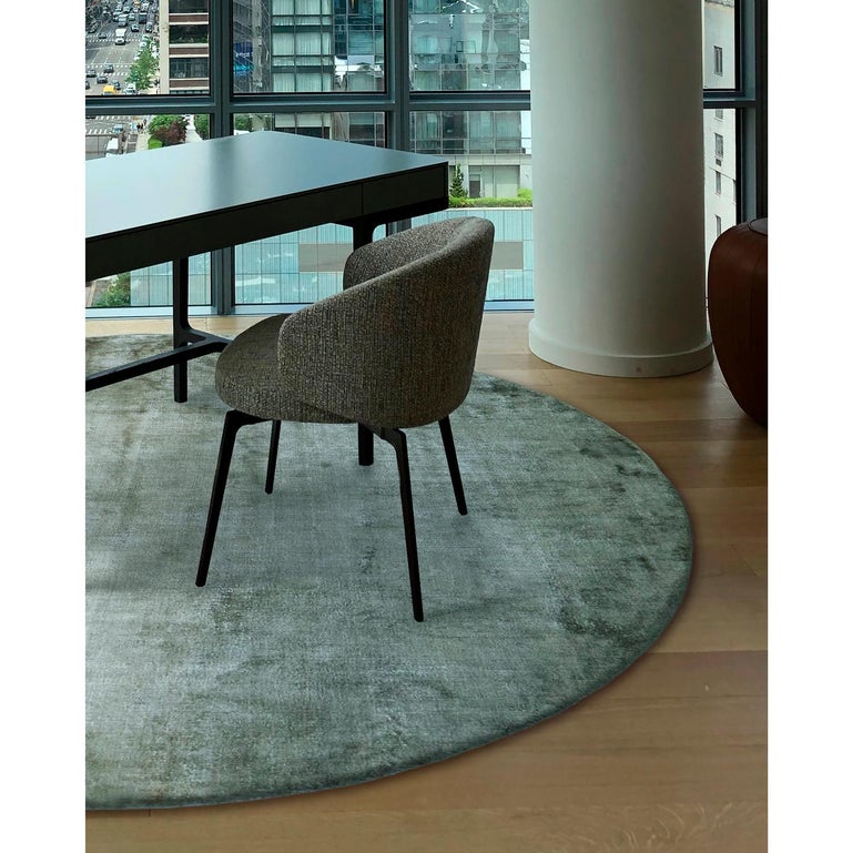 21st century Shimmering Round Luxury Bronze Ecru Rug by Deanna ...