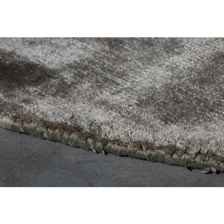 21st century Shimmering Round Luxury Bronze Ecru Rug by Deanna ...