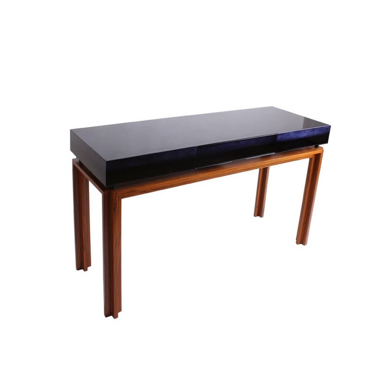 21st Century Slim Console Translucent Lacquer Silver Leaf For Sale at ...