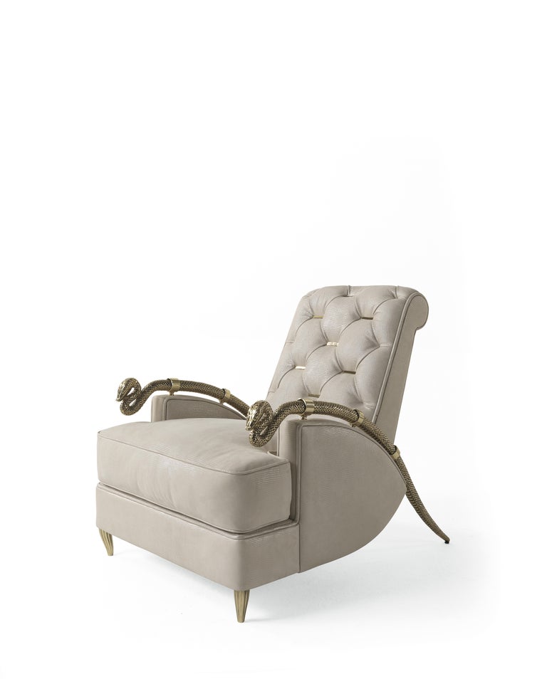 21st Century Snake Armchair in Leather by Roberto Cavalli Home ...