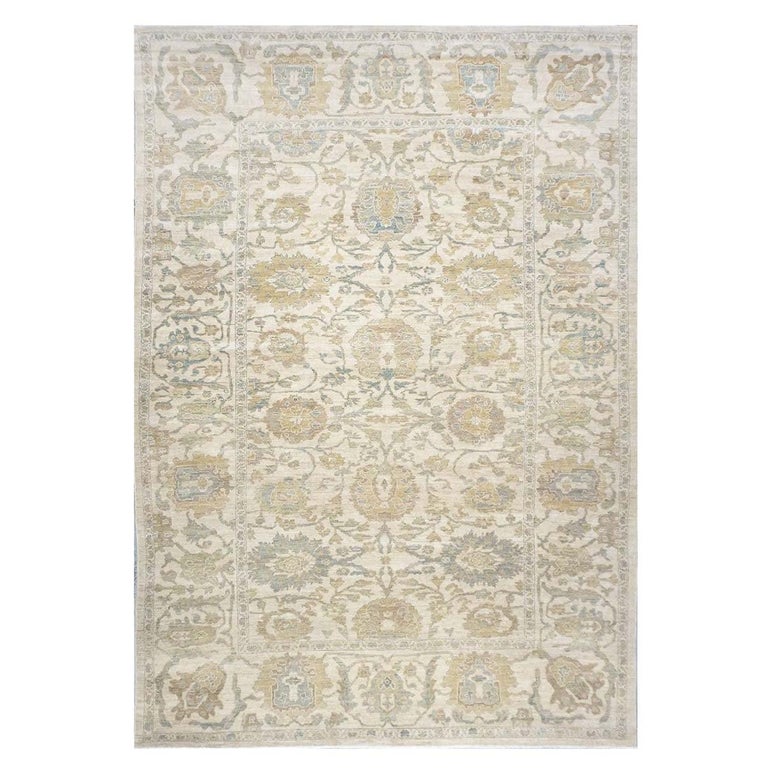 21st Century Sultanabad Master 10x14 Ivory Handmade Area Rug For Sale ...
