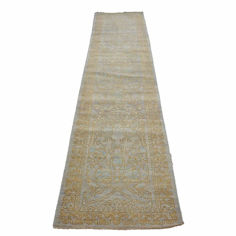 21st Century Sultanabad Master 3x12 Light Slate and Gold Hallway Runner ...