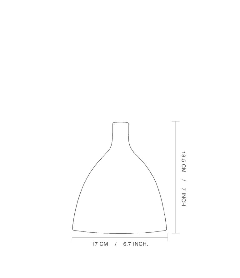 21st Century Triangle Vase in White Ceramic, Hand-Crafted in France at ...