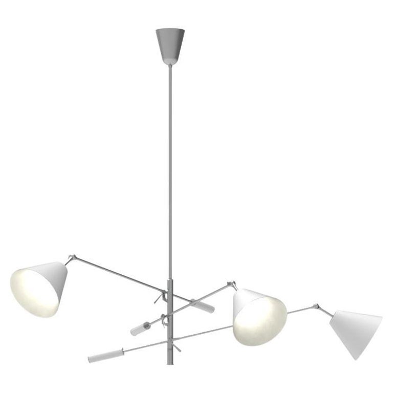21st Century Triennale pendant lamp, chrome and white, Angelo Lelii ...