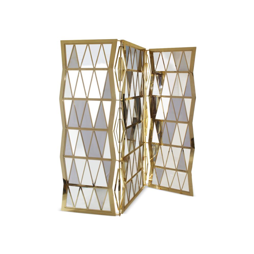 21st Century Trinity Folding Screen Translucent Glass Smoked Glass ...