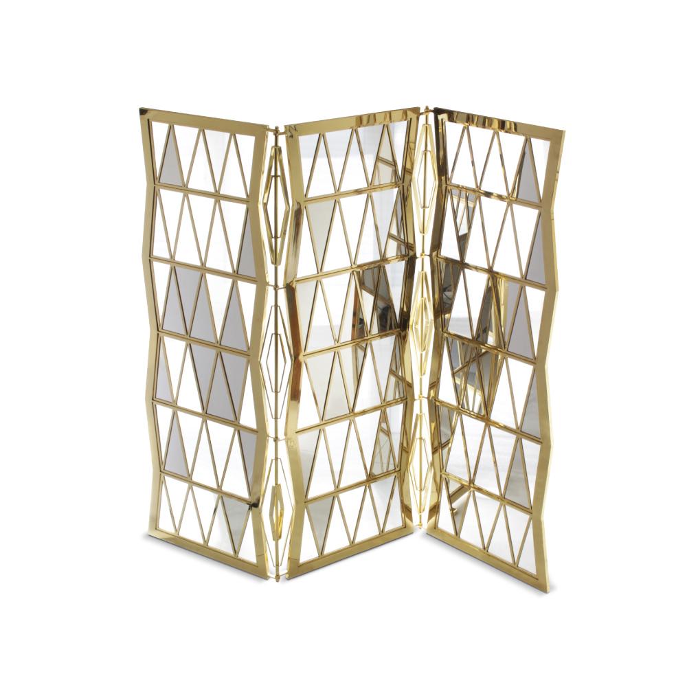 21st Century Trinity Folding Screen Translucent Glass Smoked Glass ...