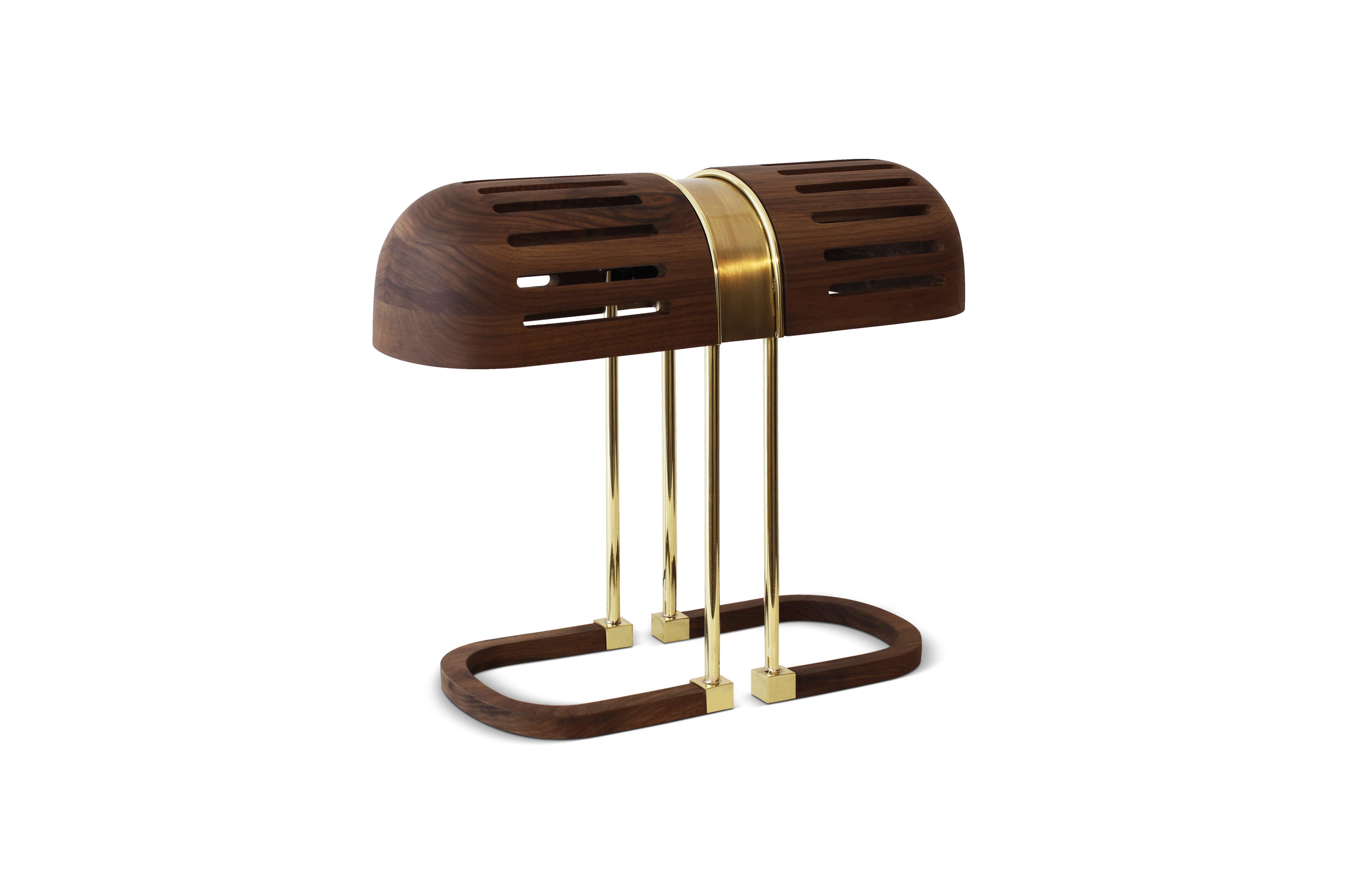 21st Century Turing Table Lamp Walnut Wood For Sale at 1stDibs