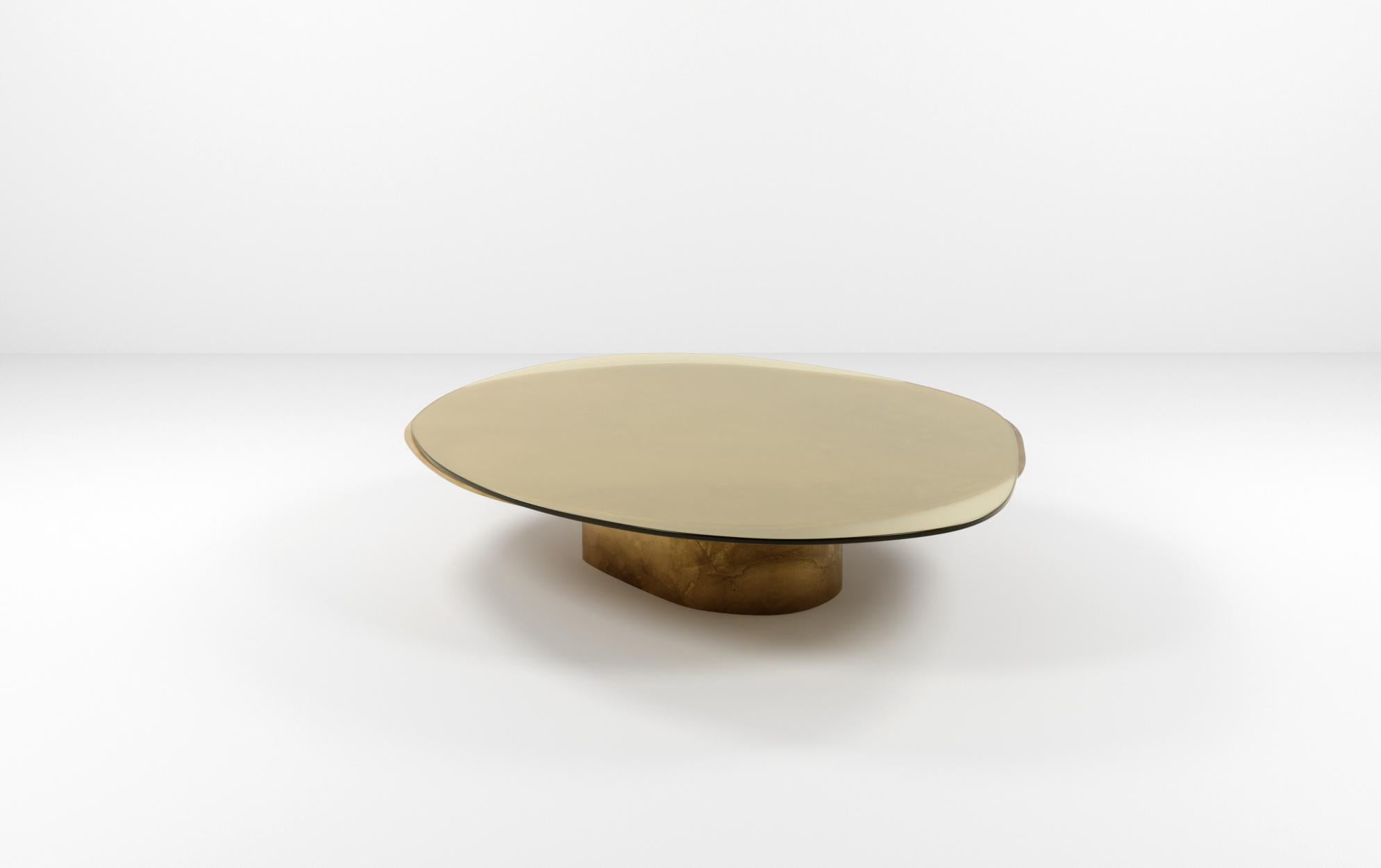21st Century VO Low Cast Aged Liquid Brass Cocktail Table by Studio ...