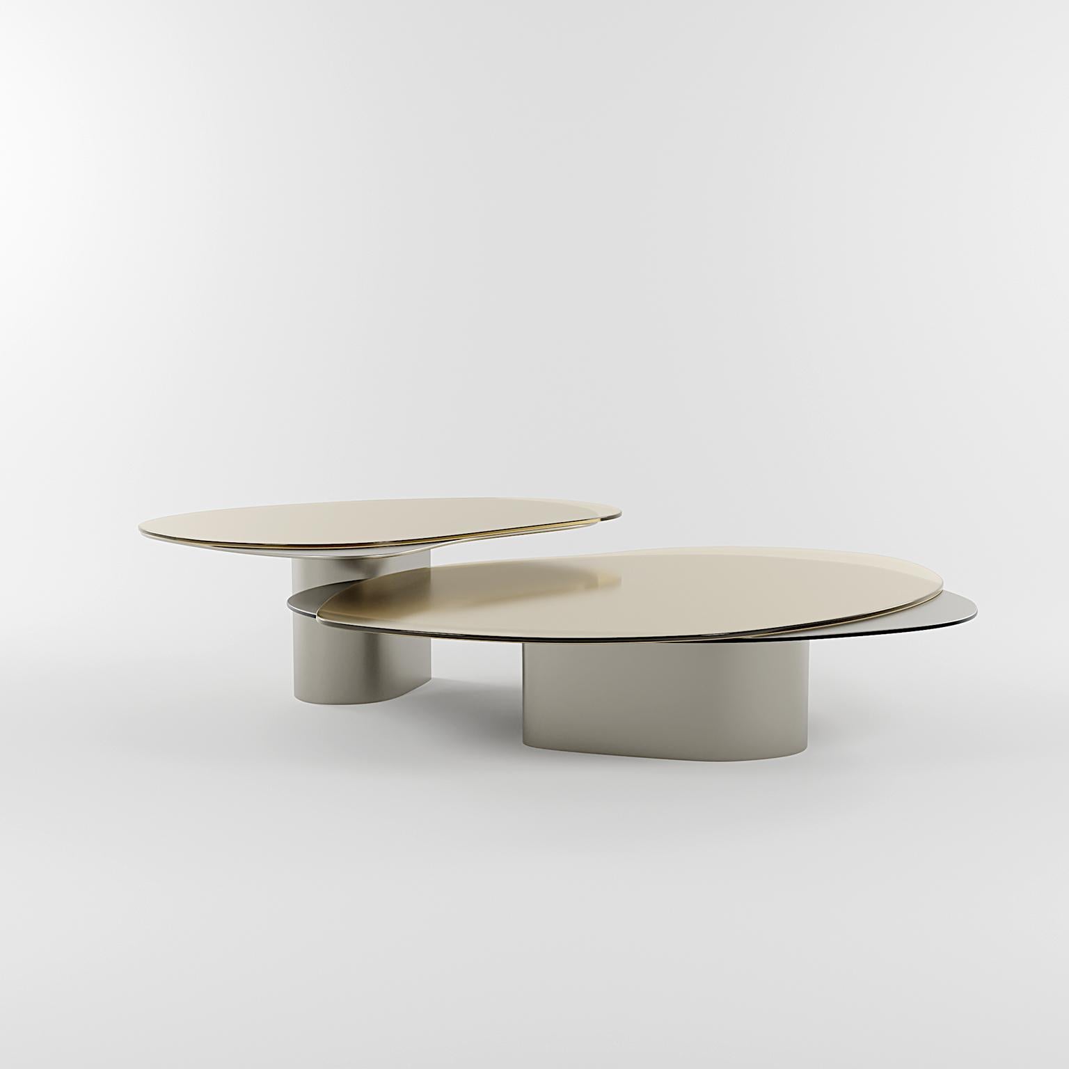 21st Century Vs Low Cast Silvered Nickel Nesting Coffee Tables by ...