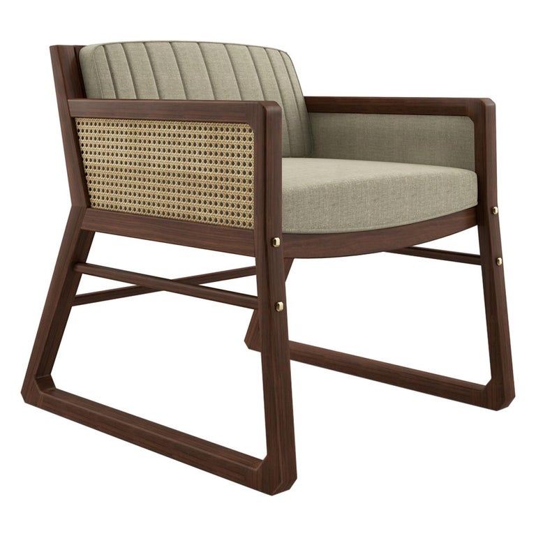 fauteuil William en bois de noyer du 21ème siècle Linen - En vente sur ...
