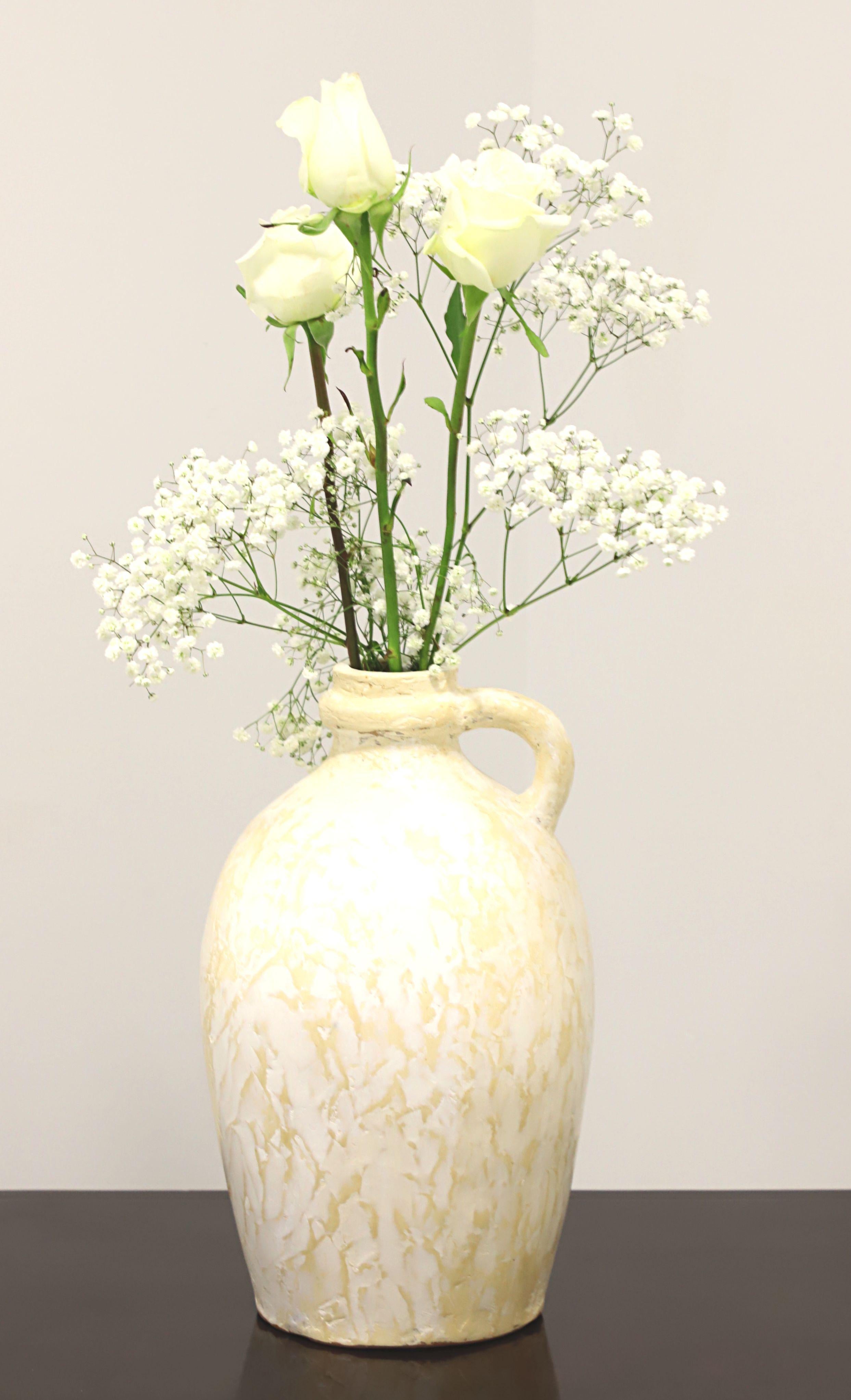 21st Century Whitewashed Clay Grecian Vase For Sale at 1stDibs