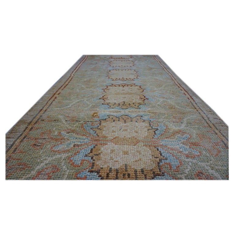 21st Century William Morris Donegal Carpet 3x10 Tan, Blue and Ivory ...