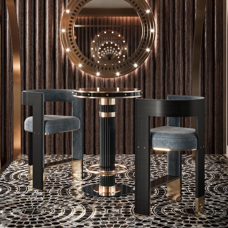 21st Century Willis Bar Chair Lacquered Brass Wood Metal For Sale at ...
