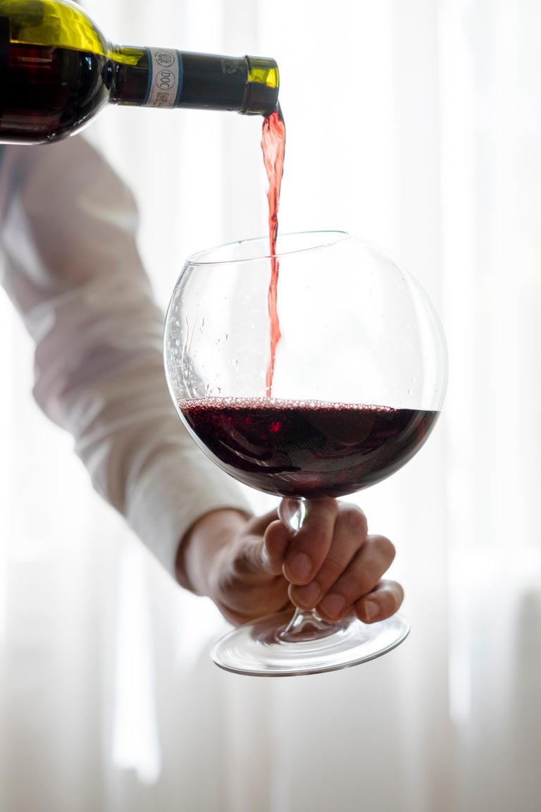 21st Century Wine Glass, Handcrafted, Mouth-Blown, Trasparent, Kanz ...