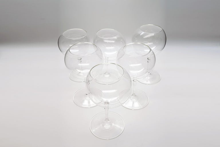21st Century Asimetric Wine Glass, Hand-Crafted, Bubble, Kanz For Sale ...
