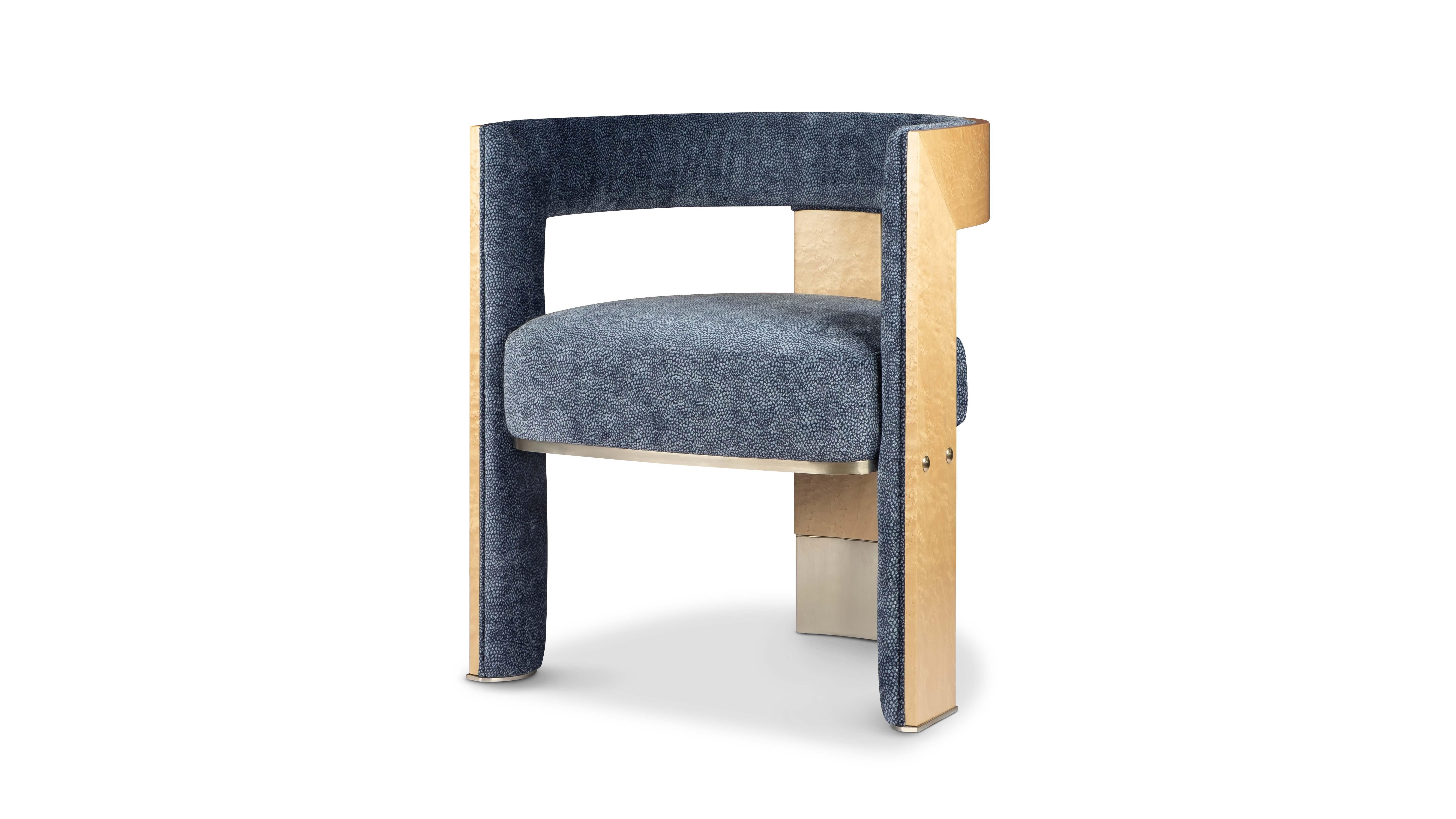 21st Century Brooklyn Dining Chair Black Walnut Linen Aged Brushed ...