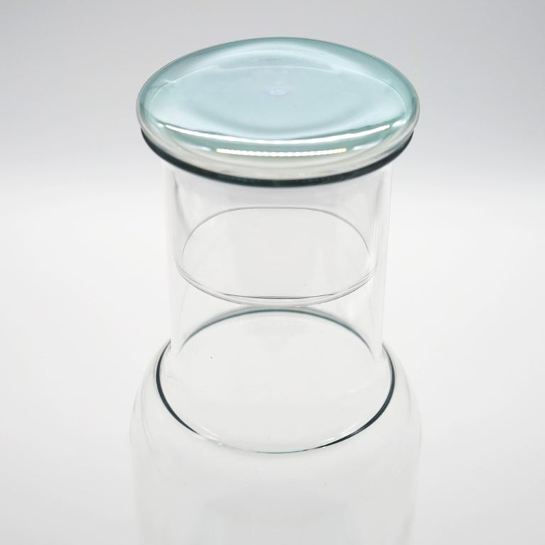 21st Century Glass Bottle, Green Color, Kanz Architetti For Sale at 1stDibs