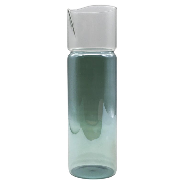 21st Century Hand-Crafted Glass Carafe, Green Color, Kanz Architetti ...