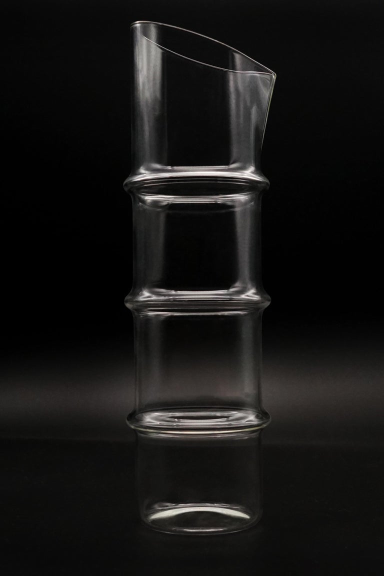 21st Century Hand-Crafted Glass Carafe, Trasparent, Kanz Architetti For ...