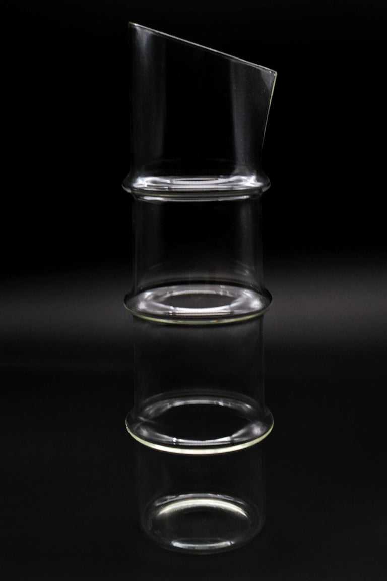 21st Century Hand-Crafted Glass Carafe, Trasparent, Kanz Architetti For ...