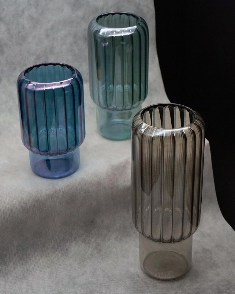 21st Century Handcrafted Glass Vase, Bronze Color, Large, Kanz ...