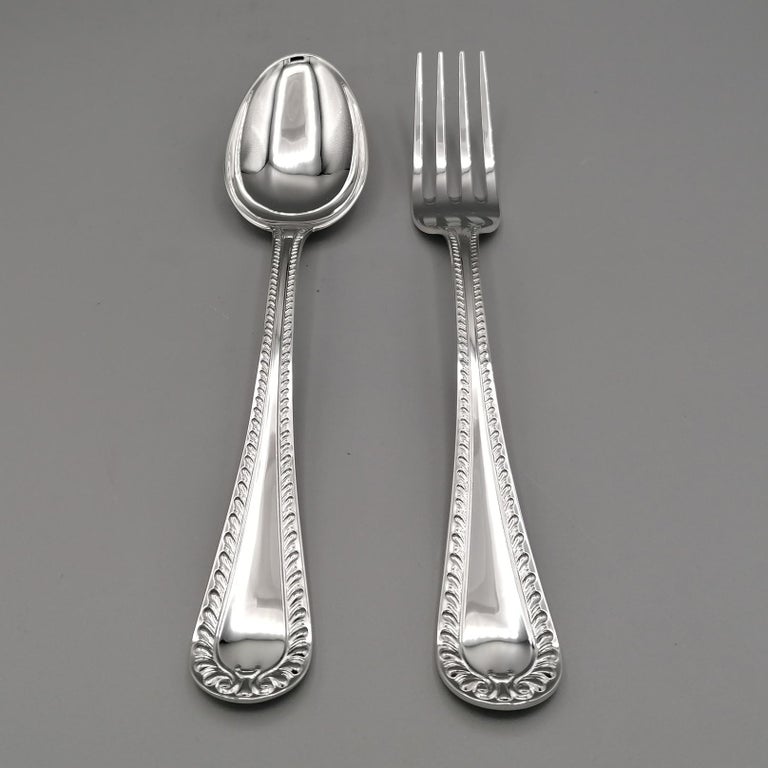 21th Century Italian Queen Ann Style Cutlery set For Sale at 1stDibs