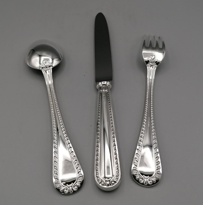 21th Century Italian Queen Ann Style Cutlery set For Sale at 1stDibs