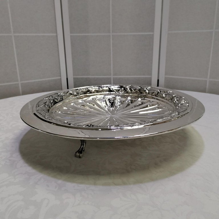21th Century Italian Sterling Silver Empire Style Centerpiece Dish on ...