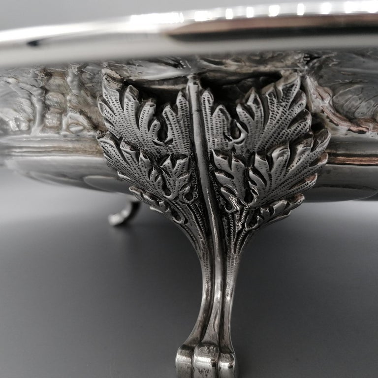 21th Century Italian Sterling Silver Empire Style Centerpiece Dish on ...
