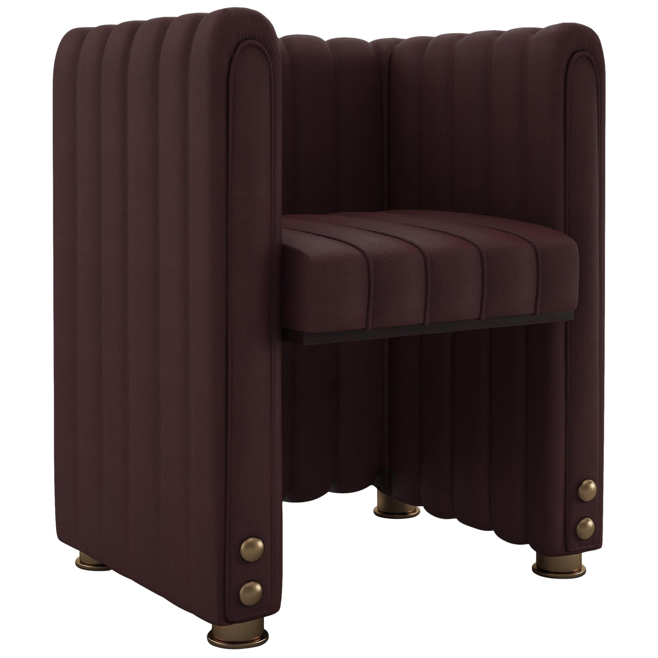 Elliott Dining Chairs, Burnished Brass and Ivory Leather For Sale at ...