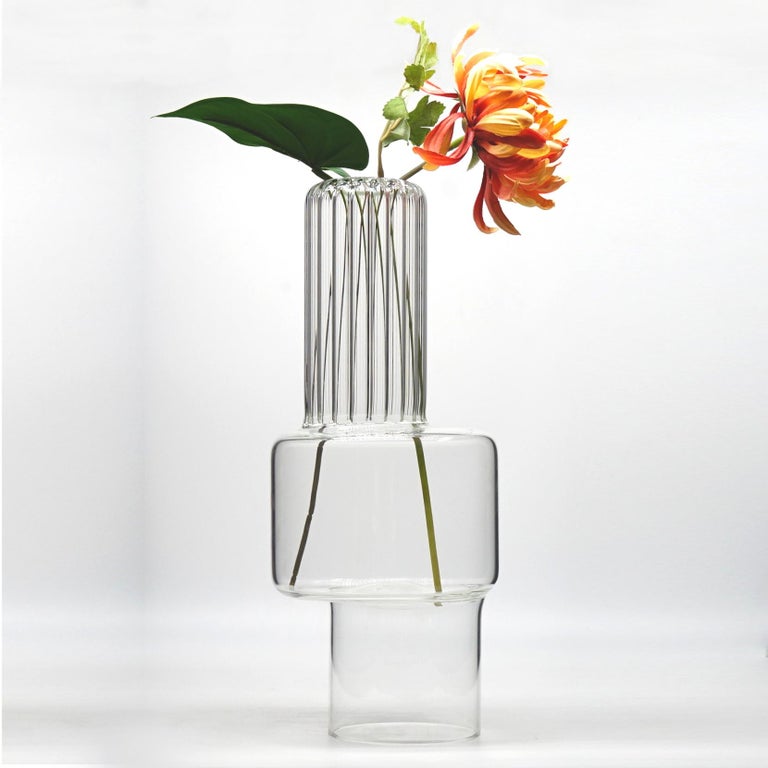 21th Century Minimal Handmade Glass Vase For Sale at 1stDibs