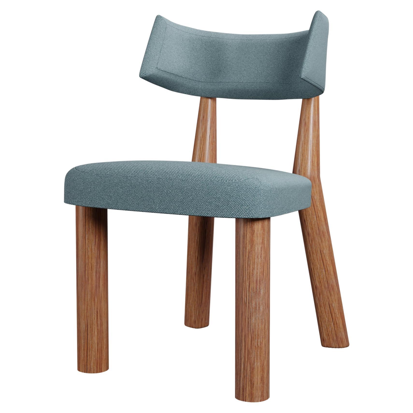 21th Century Moss Armchair in blue plain weave fabric handcrafted by ...